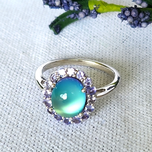 Jewelry | Genuine Aurora Moonstone Tanzanite Ring Size 9 | Poshmark